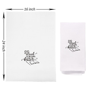 NEGIGA Book Lovers Gifts Kitchen Towels 16x24 Set of 4, Gifts for Readers Book Lovers Women, Book Gifts for Book Lovers Women, Book Reader Gifts, Book Nerd Gifts, Book Worm Gifts for Women