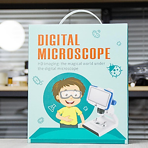 Andonstar AD205 Digital Microscope 200X Magnification USB LCD Microscope for Children, Student, Hobbyist DIY, with Slides Kit School Lab Fun&Educational Plant Insect Specimen Slides Observation