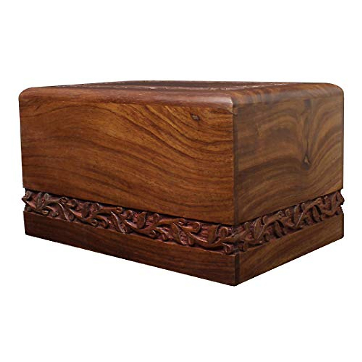 Bogati Hand Carved Rosewood Urn with Border Design (X-Large)