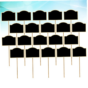 Ciieeo 20pcs Wood Chalkboard Signs Mini Message Board Signs Mini Message Sign Blackboard Garden Stakes Mini Chalk Sign Mini Chalkboard Black Board Garden Makers Bamboo Wedding Wood Pile