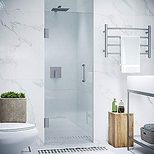 ANZZI 72" x 24" Frameless Shower Door in Brushed Nickel, Fellow Water Repellent Glass Shower Door with Seal Strip Parts and Handle, 3/8 inch Glass Hinged Shower Door with Handle (SD-AZ09-01BN)