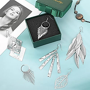 24 Pairs Crystal Teardrop Dangle Earrings Cubic Zirconia Hoop Earrings Boho Threader Earrings Set for Women Girls Christmas (Simple Style)