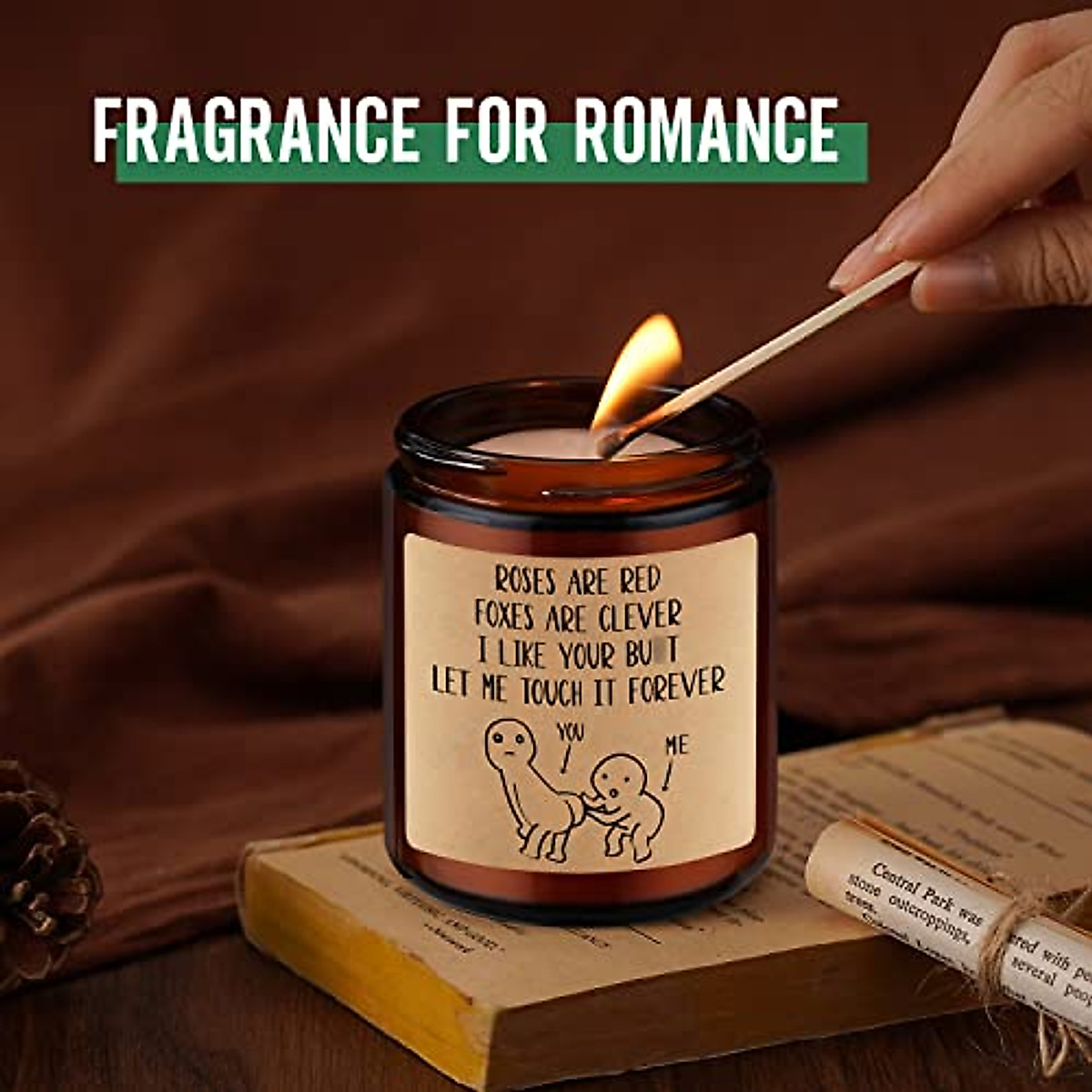 GSPY Scented Candles for Men, Women - Naughty Anniversary, Fiance Gifts for Her, Him, Couples Gifts - Funny Birthday, Mothers Day, Fathers Day, Love You Gifts for Husband, Wife, Boyfriend, Girlfriend