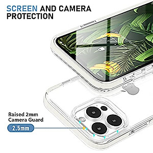MATEPROX Compatible with iPhone 13 Pro Max Case Clear Thin Slim Crystal Transparent Cover Shockproof Bumper Case for iPhone 13 Pro Max 6.7" 2021(White)