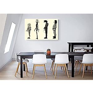 LINKING Tim Burton Movie Beetlejuice Edward Scissorhands Movie Canvas Art Wall Prints Room Decor 16inchx24inch
