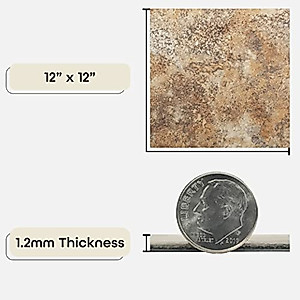 Nexus Self Adhesive 12-Inch Vinyl Floor Tiles, 20 Tiles - 12" x 12", Granite Pattern - Peel & Stick, DIY Flooring for Kitchen, Dining Room, Bedrooms & Bathrooms by Achim Home Decor