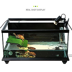 Hamiledyi Turtle Basking Platform Tortoise Climbing Ladder Aquarium Fish Tank Reptile Ramp Resting TerraceArtificial Plastic Grass Pier - 2PCS