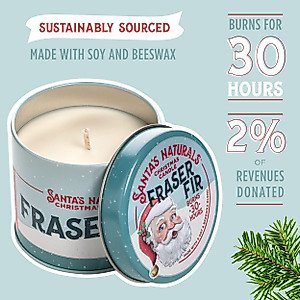 Santa's Naturals Fraser Fir Christmas Tea Light Candles (12 Count) | Authentic Pine Scent | Stocking Stuffers | Each Tea Light Burns 4+ Hours | Made in USA | Soy and Beeswax Blend with Essential Oils