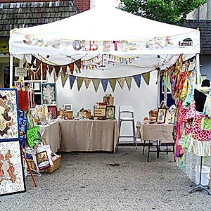 Eurmax 10'x10' Ez Pop-up Booth Canopy Tent Commercial Instant Canopies with 1 Full Sidewall & 3 Half Walls and Roller Bag, with 4 SandBags + 3 Cross-Bar(White)