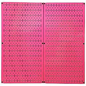 Wall Control Pink Pegboard Metal Pegboard Pack of Pink Peg Boards - Two 32-Inch Tall x 16-Inch Wide Colorful Pink Pegboard Wall Storage Panels