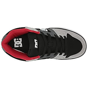 DC Men's Pure MID Casual Skate Shoe, Black/Grey/RED, 10