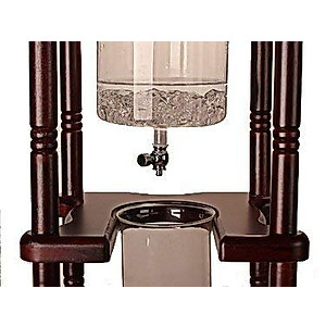 Nispira Cold Brew Drip Tower Iced Coffee Maker Glass Wooden Stand 25 Cups