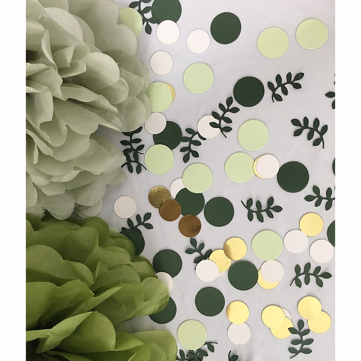 Sage Green hanging Party Decorations for Baby Bridal Shower Boho Wedding Birthday Supplies in Wall Decor with Tissue pom poms and Lanterns (Boho green)