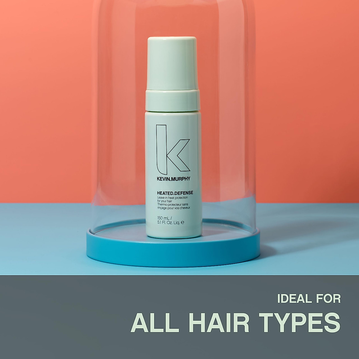 KEVIN.MURPHY HEATED.DEFENSE - Heat Protection Spray for Hair - For All Hair Types - Leave-In Foam - Extreme Heat Protection - Cruelty Free Hair Foam - 150 mL / 5.1 fl oz