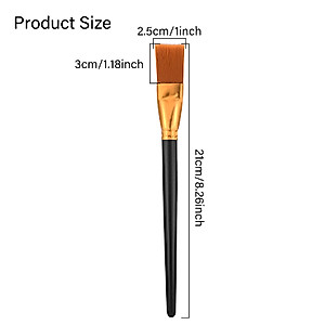 20 Pieces Paint Brushes for Acrylic Painting, Nylon Paint Brushes 1 Inch Wide Flat Paint Brushes Set for Artists Professional Amateurs Gouache & Acrylics Watercolors Gouache Inks Oil Black