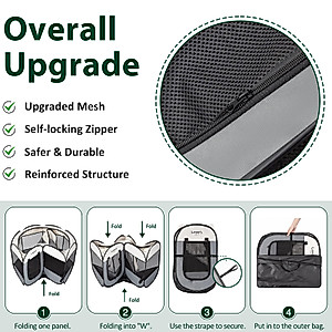 Love's cabin Pet Puppy Dog Playpen, Medium Dog Tent Crates Cage Indoor/Outdoor, Portable Playpen for Dog and Cat, Foldable Pop Up Dog Kennel Playpen with Carring Case, Removable Zipper Top, Grey