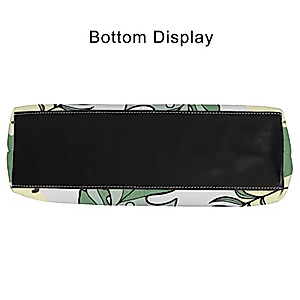 Fashion Tote Handbags Women's Soft Tote Shoulder Bag for Women Work Shopping Top Handle Satchel Bags, 15.8×4×15.4 inches,Retro Tropical Leaves 1