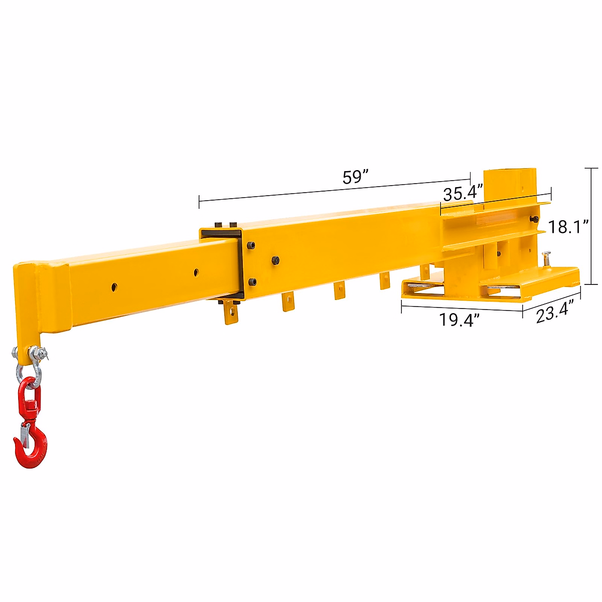 Towallmark 6000 lbs/3 Ton Adjustable Forklift Mobile Crane, Telescoping Design (83" - 149") for Warehouses, Factories, and Construction Sites