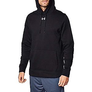 Under Armour Mens Hustle Fleece Hoodie , Black (001)/White , X-Large