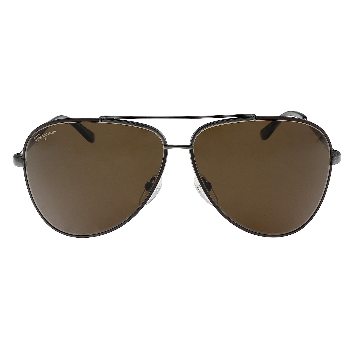 Salvatore Ferragamo Aviator Sunglasses SF131S 067 Gunmetal/Cocoa 60mm 131