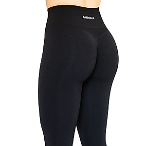 Workout Legging for Women Seamless Scrunch Yoga Pants 7/8 Tummy Control Running for Fitness Sport Active Ankle Legging-25'' (S, Black)