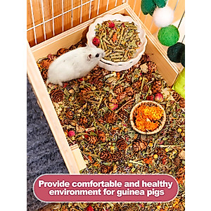 MEWTOGO 7 Oz Guinea Pigs Herb Mix - Natural Flower Herbal Blend in 9 Dried Flowers & Herbs, Hamster Bedding for Bunny Gerbils Small Animals Keep Cage Environment Fresh