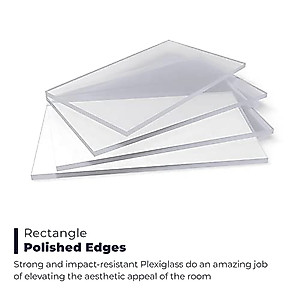 Custom Cut Plexiglass Sheet Cut to Size-Clear Acrylic Sheet 1/8" (3mm) Thick  with Flat Edges and Protective Film, for DIY Craft Projects,& Table Top Signs by Fab Glass, and Mirror