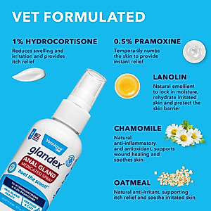 Vetnique Labs Glandex Anal Gland Medicated Spray for Dogs & Cats (4oz) & Glandex Anal Gland Support Chews 60ct Bundle Dog Anti-Itch Spray for Dogs, Anal Gland Dog Treats with Probiotics