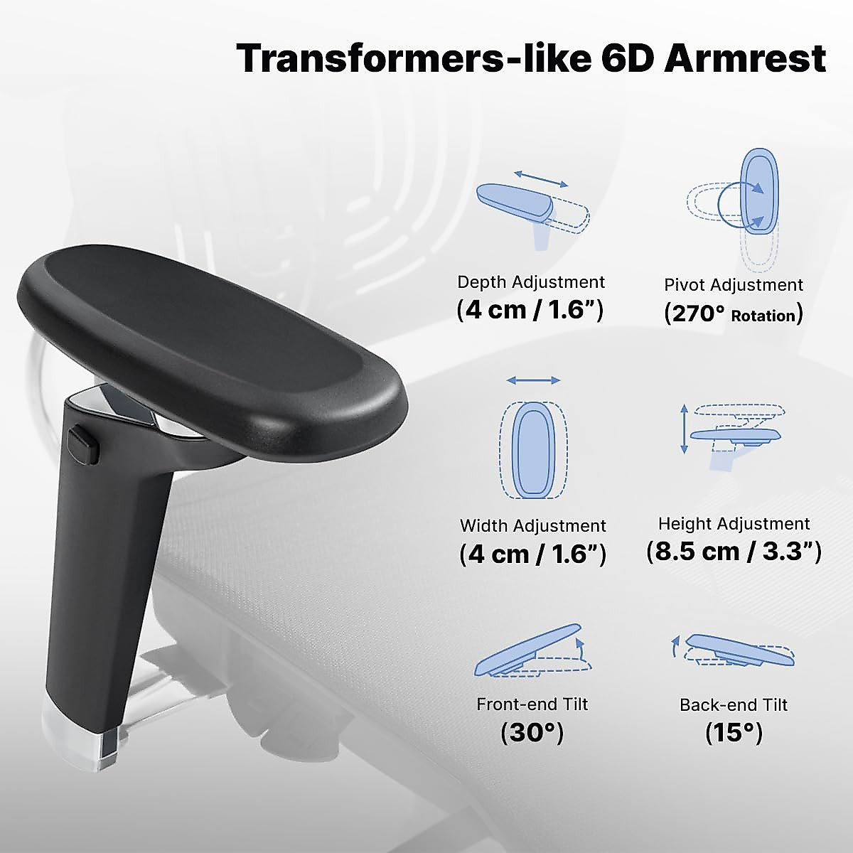 HINOMI X1 Ergonomic Office Chair with Foot Rest - Comfortable Computer Chair, Home Office Desk Chair with Lumbar Support, Comfy Mesh Office Chair, Gaming Chair for Adults (Black, Large)