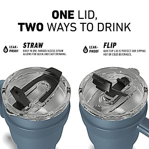 Hydrapeak Roadster 40oz Tumbler with Handle and 2-in-1 Straw Lid, Insulated Leak Proof Double Walled Stainless Steel Coffee Travel Mug - Keeps Cold for 34 Hours or Hot for 10 Hours (Ice)