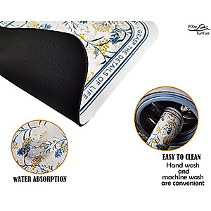 Coffee Bar Accessories Fit Under Coffee Maker Coffee Machine Coffee Pot Espresso Machine Dish Rack 16" x 24"-Coffee Mat Hide Stain Rubber Backed Absorbent Dish Drying Mat for Kitchen Counter