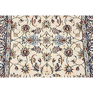 Unique Loom Narenj Collection Area Rug - Leeds (3' x 13' 1" Runner, Ivory/ Blue)