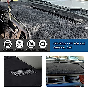 KEDAKEJI Black Dashboard Dash Board Cover Mat Carpet Compatible with 2007-2013 Chevrolet Silverado GMC Sierra