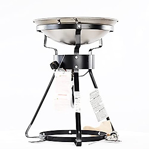 King Kooker 24WC 12" Portable Propane Outdoor Cooker with Wok, 18.5" L x 8" H x 18.5" W, Black