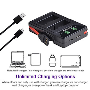 Batmax 2 Packs LP-E10 LP E10 Battery + LED Dual Built-in USB Charger with Type C Port for Canon EOS Rebel T3 T5 T6 T7, T100, EOS 4000D 2000D 1500D 1300D 1200D 1100D, Kiss X50 X70 X80 X90 Cameras