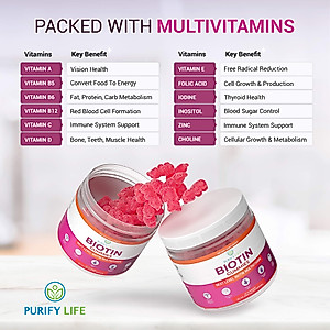 Biotin & Vegan Collagen Bundle, Gummies for Hair Growth, Healthier Skin & Nails (Bulk 90 Gummies), Collagen Booster Superfruit Complex with Resveratrol, Vitamin A, E, C - Replace Capsules, Pills