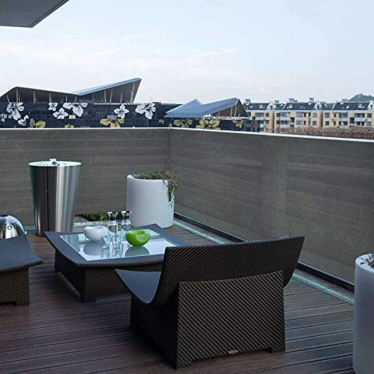 MIKK Balcony Privacy Screen, Privacy Cover Fence Screen Shield for Apartment Porch Deck Outdoor Backyard Patio Balcony 3×16.4' (Grey)