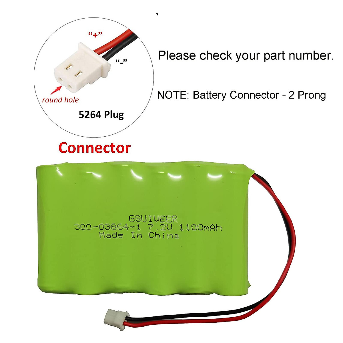 GSUIVEER 300-03864-1 Battery 7.2V 1100mAh Compatible with Honeywell Alarm Lynx WALYNX-RCHB-SC Honeywell Lynx Touch K5109, L3000, L5000, L5100