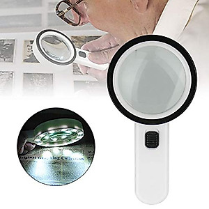 40X Magnifying Glass with Light, Handheld Lighted Magnifier with Large Double Glass Lens Led Magnifiers for Macular Degeneration, Seniors Reading, Soldering, Inspection, Coins, Jewelry, Exploring (#2)