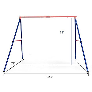 INFANS 2 Seat Swing Stand Set, 550 lbs Heavy Duty Metal Swing Frame, Extra Large A-Frame Swing Stand for Kids and Adult Indoor Outdoor Activity Backyard Playground (Red Swing Stand)