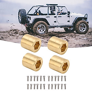 4 Pcs Brass Wheel Hex Hub Adapter RC Car Crawler Widen Adapter for 1/10 RC Crawler 1.9 2.2in VP Wheels Rims (22mm)