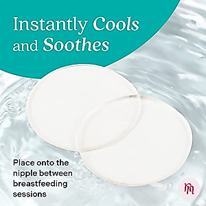 [8 Pads] Silicone Nipple Pads for Breastfeeding Soreness - Immediate Relief Nipple Gel Soothing Pads - Easy to Apply Gel Nipple Pads for Breastfeeding - Reusable Form Adjusting Breastfeeding Gel Pads