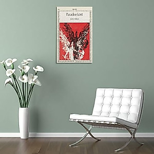 MOJDI Book Cover Miltons Paradise Lost Poster from 1911 Epic Poetry Wall Art English Literature Poster For Canvas Painting Wall Art Poster for Bedroom Living Room Decor 20x30inch(50x75cm) Frame-style
