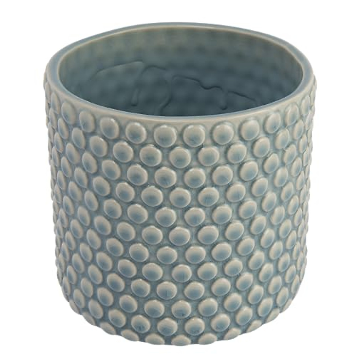 Bloomingville Coastal Stoneware Pot with Raised Dots and Crackle Glaze, Sky Blue, 6"
