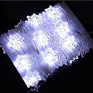 Waterproof 30LEDs String Snowflake Light, Wire LED Light, Decoration Lamp Fairy Lights for Wedding Celebrations Courtyards Home Gardens Bedrooms
