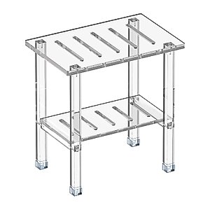 GOIOOIA Acrylic Shower Bench for Inside Shower 10.04" D X 15.55" W X 16.14" H, Heavy Duty (Hold Up to 300lbs) Bathroom Shower Stool with Storage Shelf, for Shaving Legs & Spa, Waterproof Non-Slip