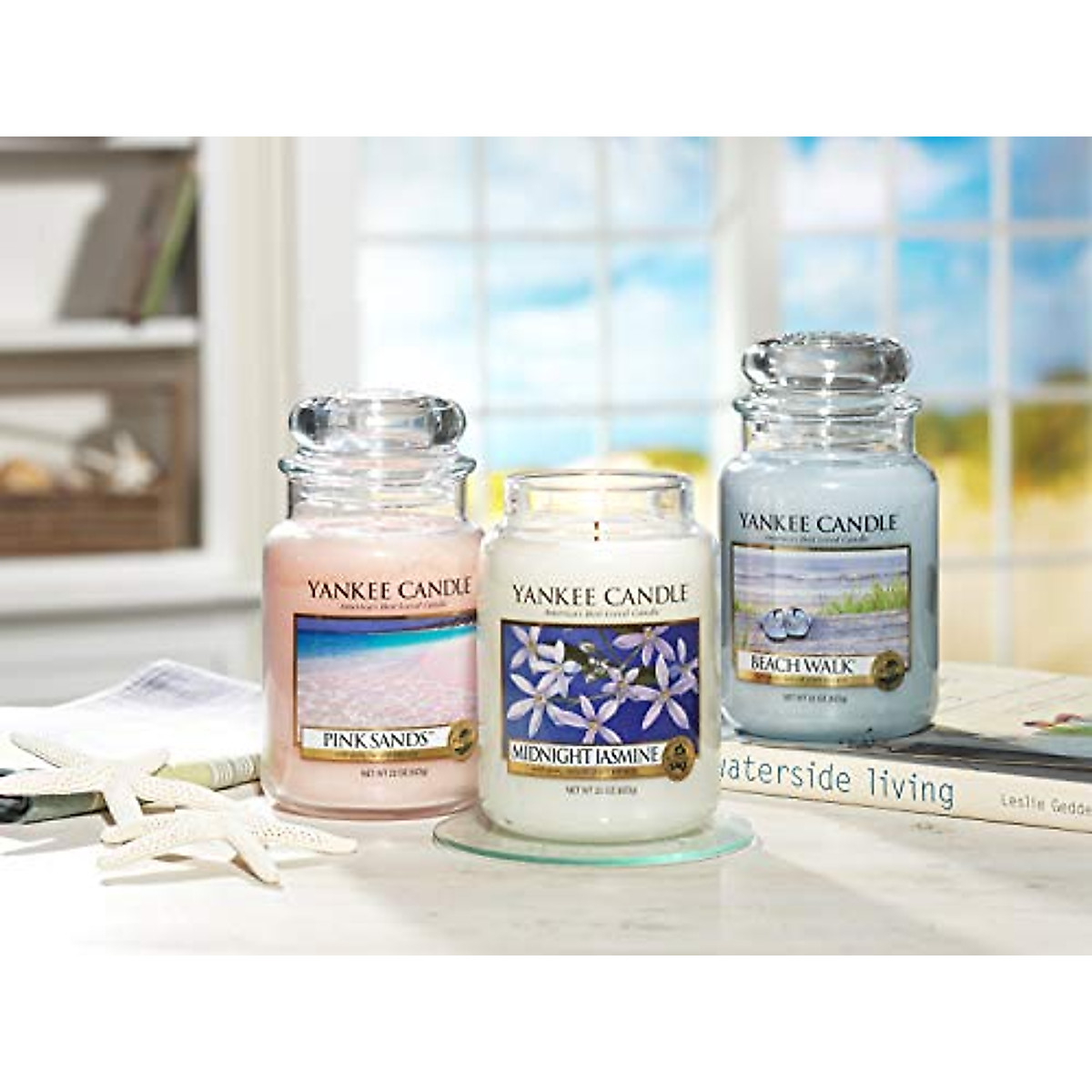 Yankee Candle Small Jar Scented Candle, Midnight Jasmine, Up to 30 Hours Burn Time, Glass, White