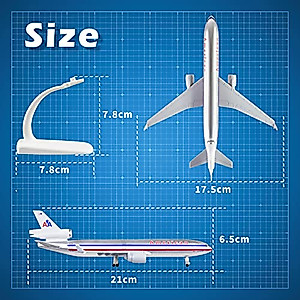 Lose Fun Park 1/300 MD11 American Plane Diecast Airplane Model Plane for Adults Collection Office Desktop Decoration Birthday Gift