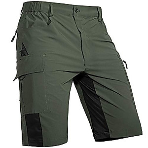Cycorld-Men's-Outdoor-Hiking-Shorts-Quick-Dry-Lightweight Stretchy for Cargo Casual Climbing Camping(Green, X-Large)