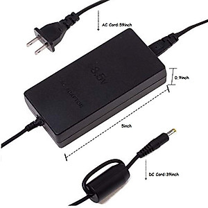 WICAREYO Power Supply with AV Cable for PS2 Slim 70000, Power Adapter Charger US Plug AC Power Supply Charger with Composite Audio Video AV Cable for Playstation 2 PS2 Slim 70000 Console